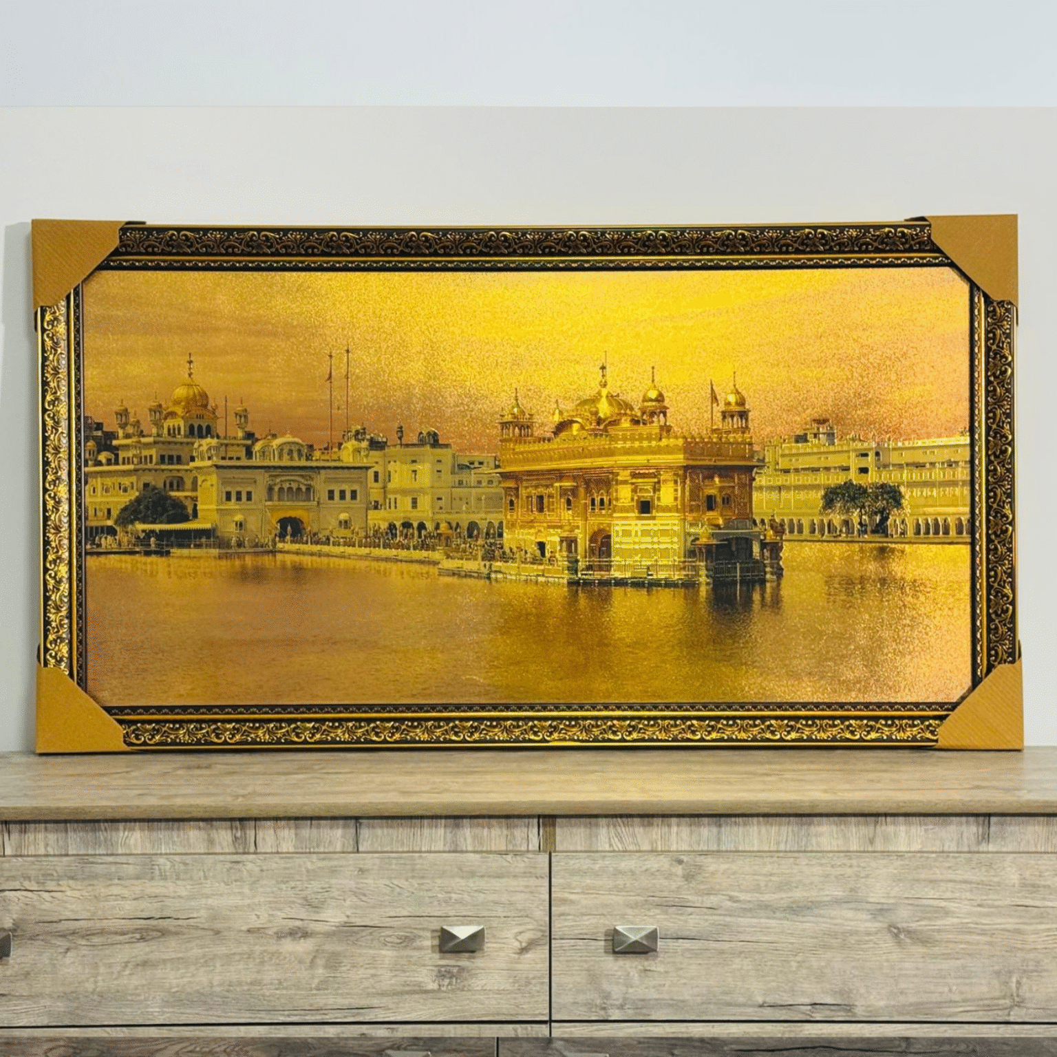 Golden Temple Premium Golden Finish Wall Frame - virasat Junction